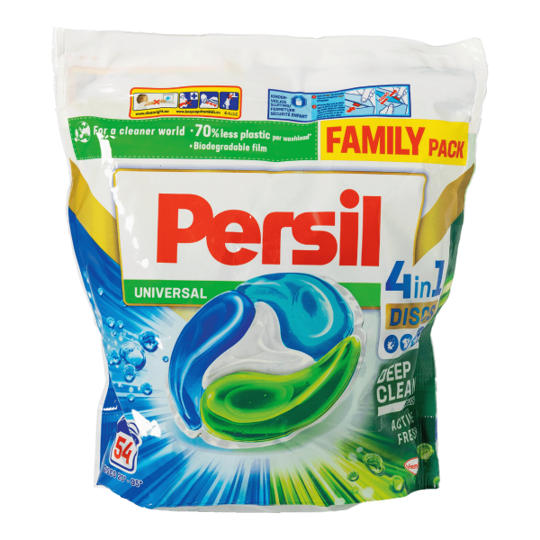 Universalios skalbimo kapsulės Persil discs 4in1 deep clean, 54vnt.